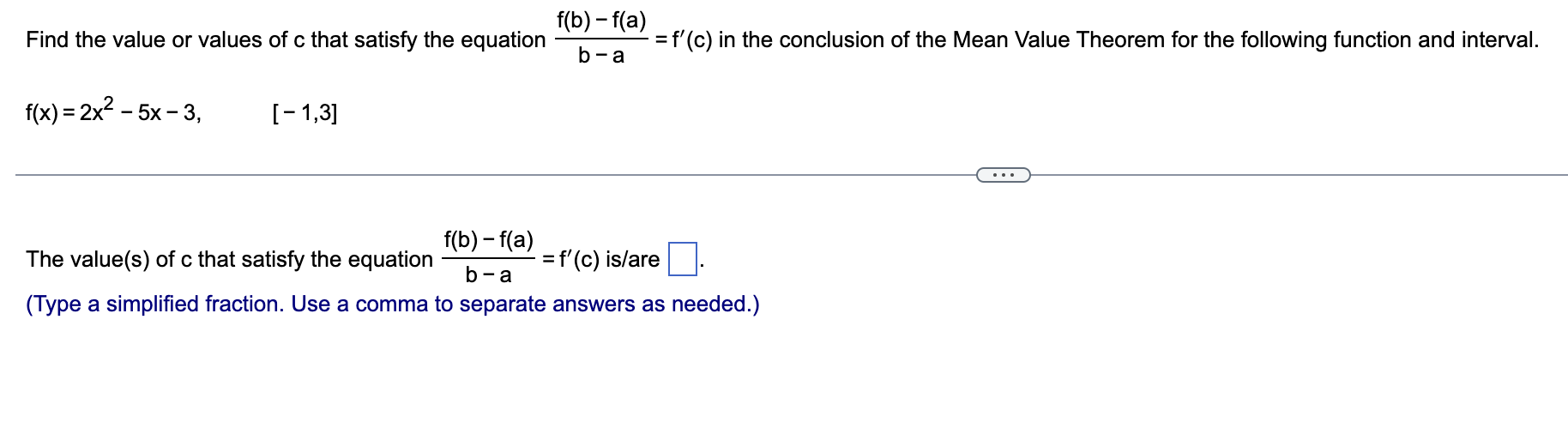 Solved Find the value or values of c ﻿that satisfy the | Chegg.com