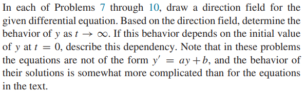 Solved In each of Problems 7 through 10 , draw a direction | Chegg.com