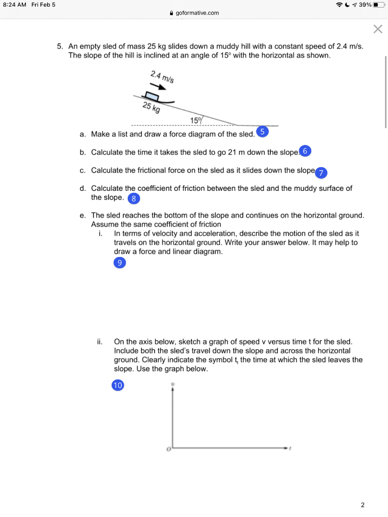 Solved 8:24 AM Fri Feb 5 04 39% A goformative.com Х 5. An | Chegg.com