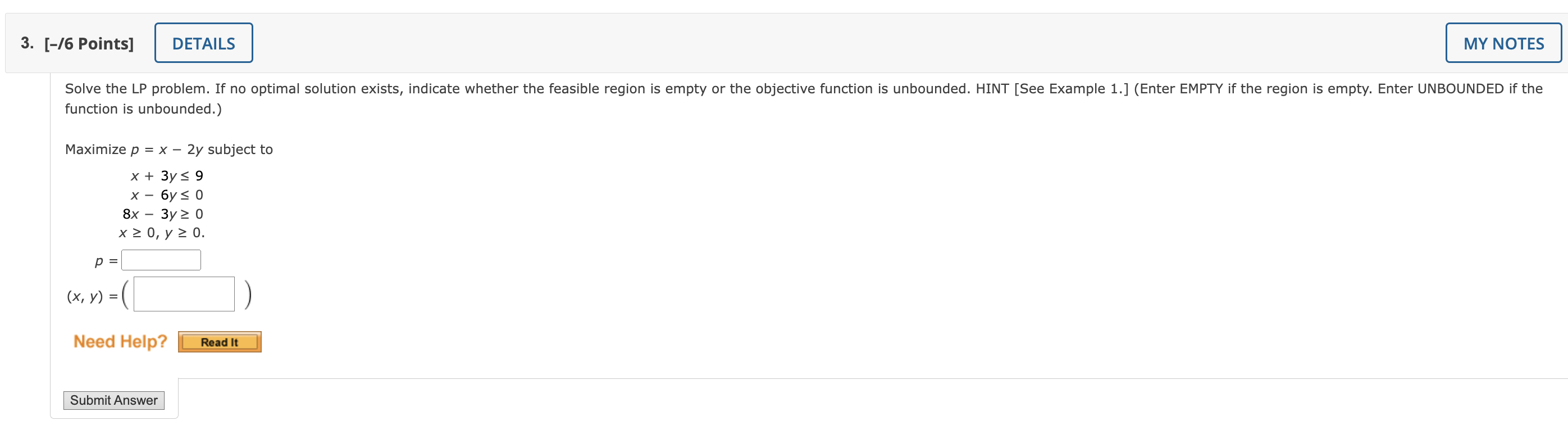 Solved Function Is Unbounded Maximize Px−2y Subject To 