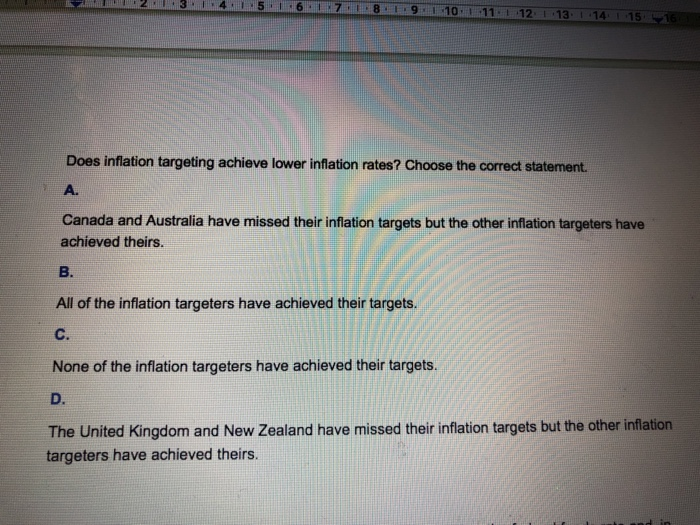 Solved Inflation-targeting central banks A. realize that | Chegg.com