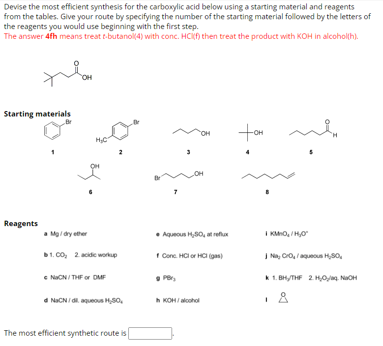 Solved Devise the most efficient synthesis for the | Chegg.com