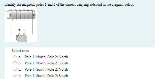 Solved Identify the magnetic poles 1 and 2 of the | Chegg.com