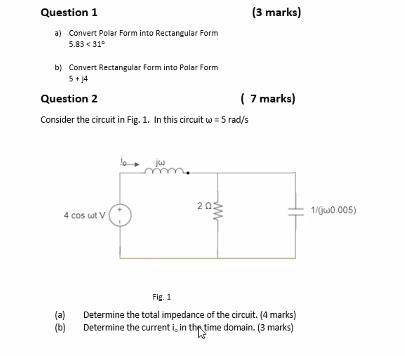 Solved a) Convert Polar Form into Rectangular Form 5.83