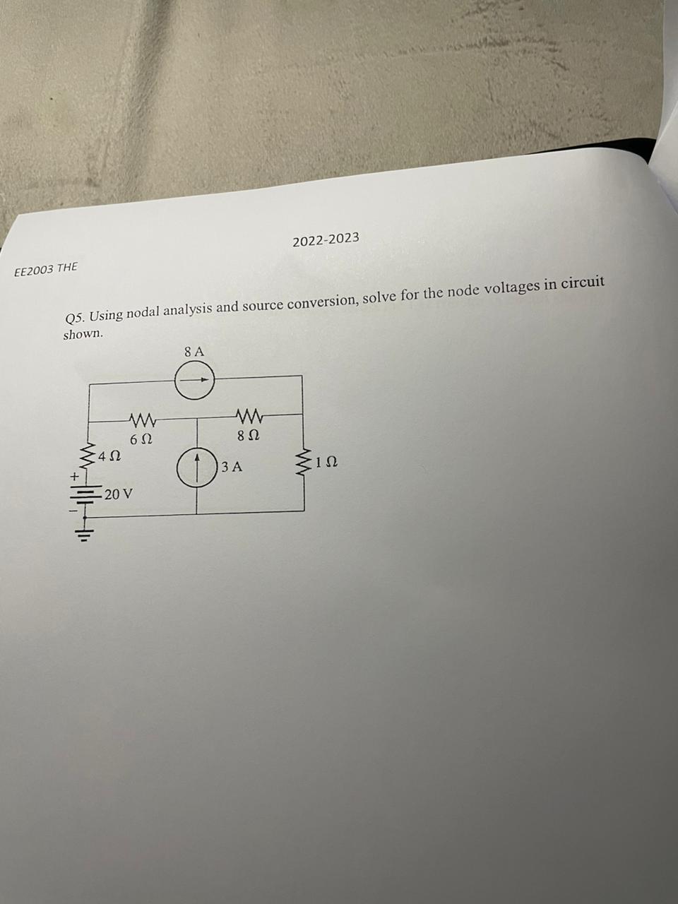 Solved Q5. Using nodal analysis and source conversion, solve | Chegg.com