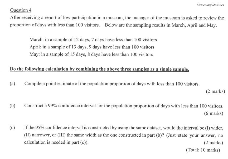 Solved Elementary Statistics Question 4 After receiving a | Chegg.com