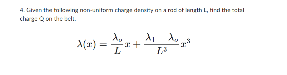 Solved 4. Given the following non-uniform charge density on | Chegg.com