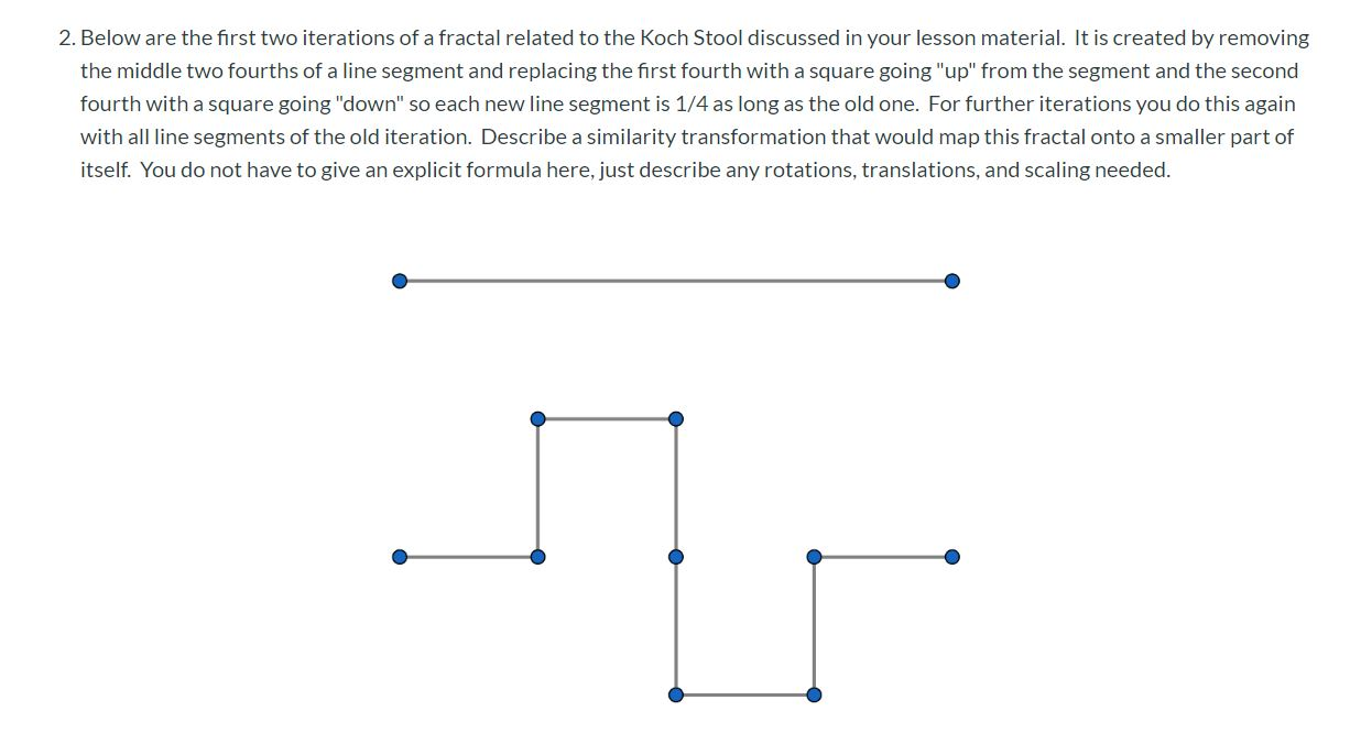 Solved 2. Below are the first two iterations of a fractal | Chegg.com