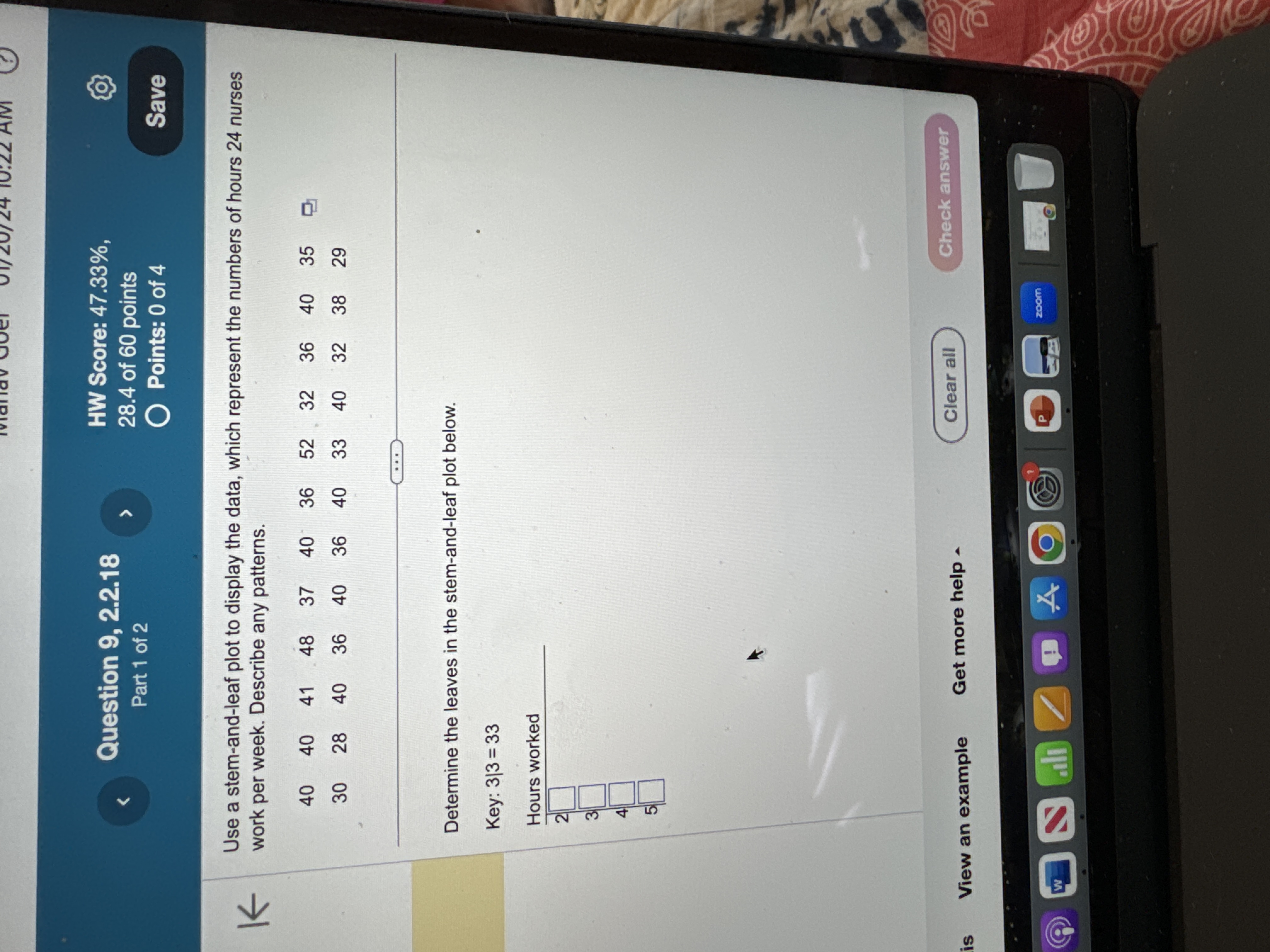 Solved Use a stem-and-leaf plot to display the data, which | Chegg.com