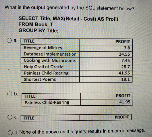 The Book table (named Book_T), given below, is one of | Chegg.com