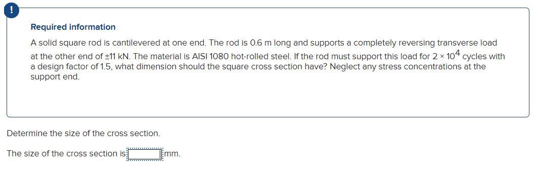 Solved Required information A solid square rod is | Chegg.com
