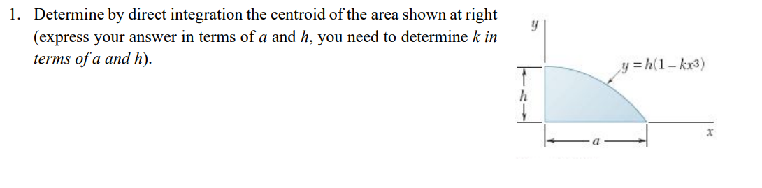 Solved Determine by direct integration the centroid of the | Chegg.com