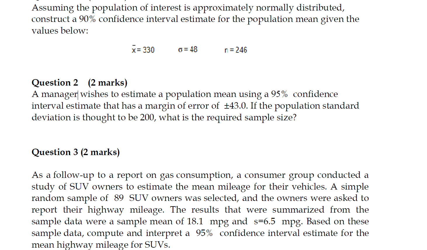 Solved Assuming the population of interest is approximately | Chegg.com