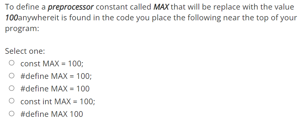 Solved In ANSI standard C a variable can be declared: Select | Chegg.com