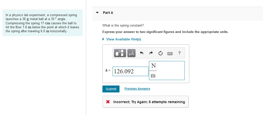 Solved In a physics lab experiment, a compressed spring | Chegg.com