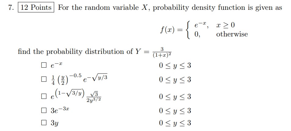 Solved 7. For the random variable X, probability density | Chegg.com