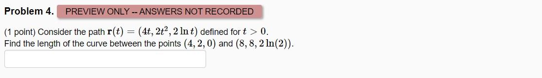 Solved Problem 4. (1 point) Consider the path | Chegg.com