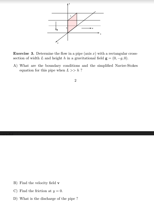 - Exercise 3. Determine the flow in a pipe axis x) | Chegg.com