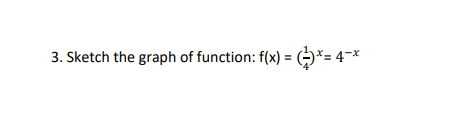Solved 3. Sketch the graph of function: f(x)=(41)x=4−x | Chegg.com