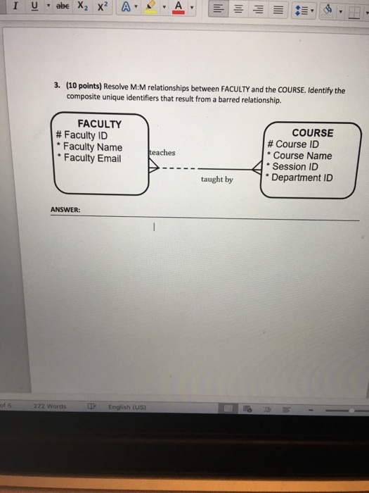 Solved (10 points) Resolve M:M relationships between FACULTY | Chegg.com