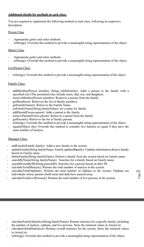 Solved UML Diagram:Additional details for methods in each | Chegg.com