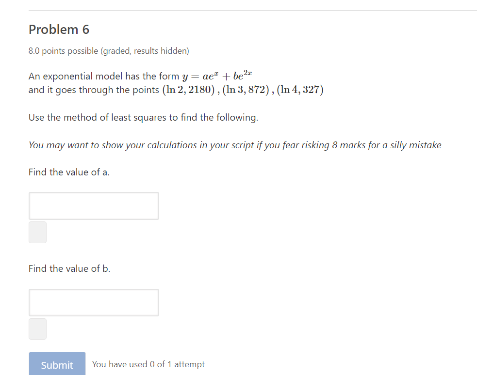 Solved Problem 6 8.0 points possible (graded, results | Chegg.com