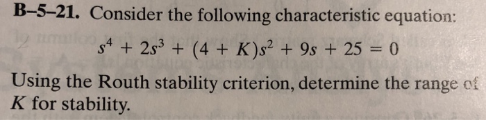 Solved B-5-21. Consider the following characteristic | Chegg.com