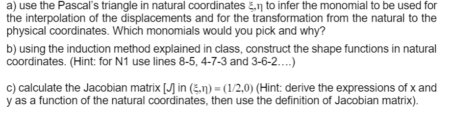 The eight-node quadrilateral element below belongs to | Chegg.com