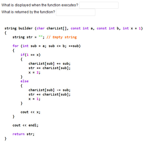 Solved What is displayed when the function executes? What is | Chegg.com