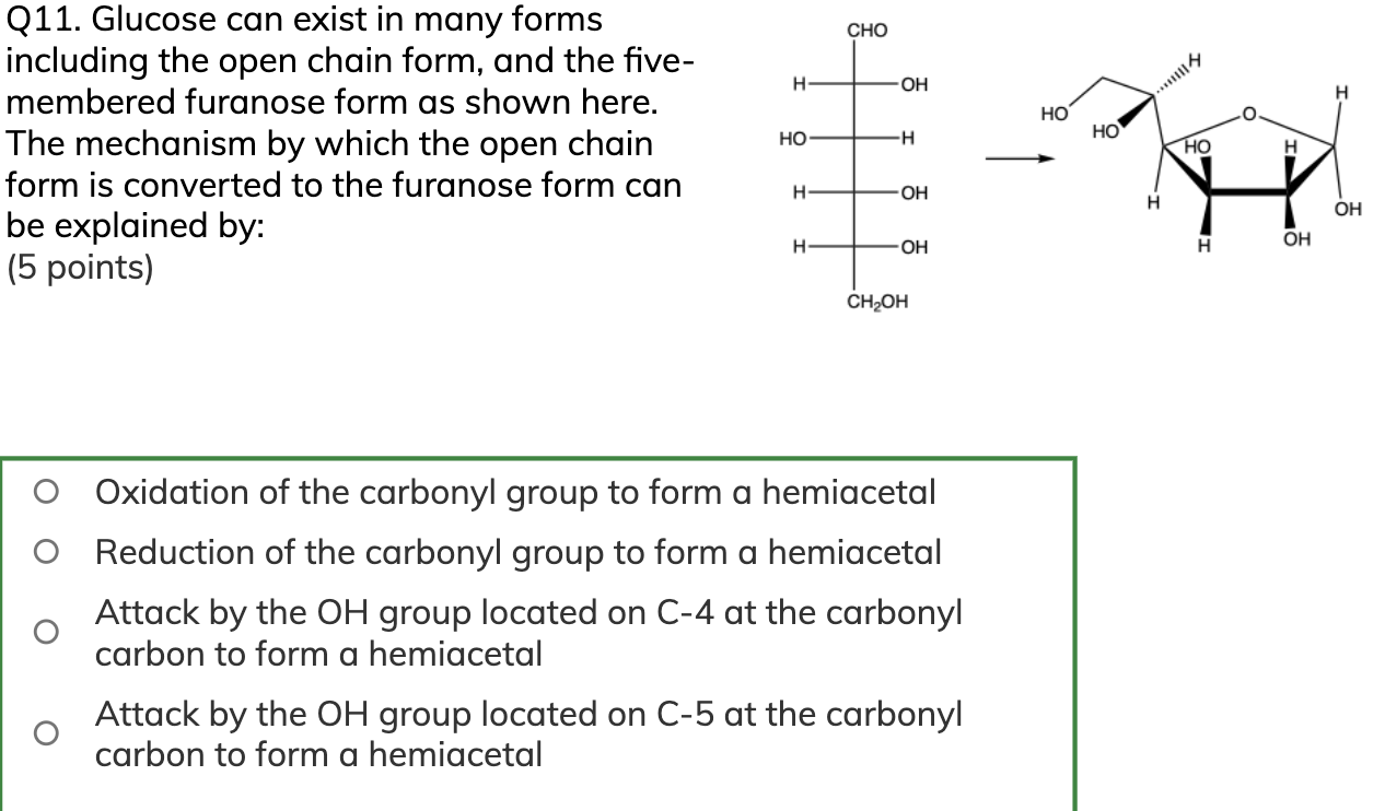 Solved Q11. Glucose can exist in many forms including the | Chegg.com