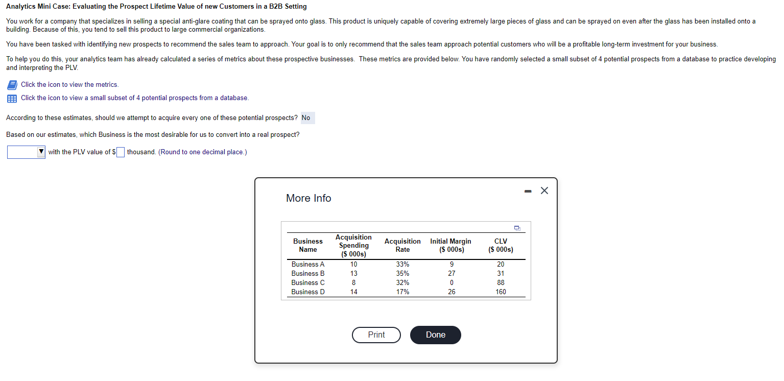 Solved Analytics Mini Case: Evaluating the Prospect Lifetime | Chegg.com