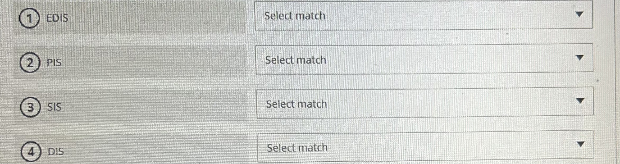 Solved Select matchSelect matchSelect matchSelect match | Chegg.com