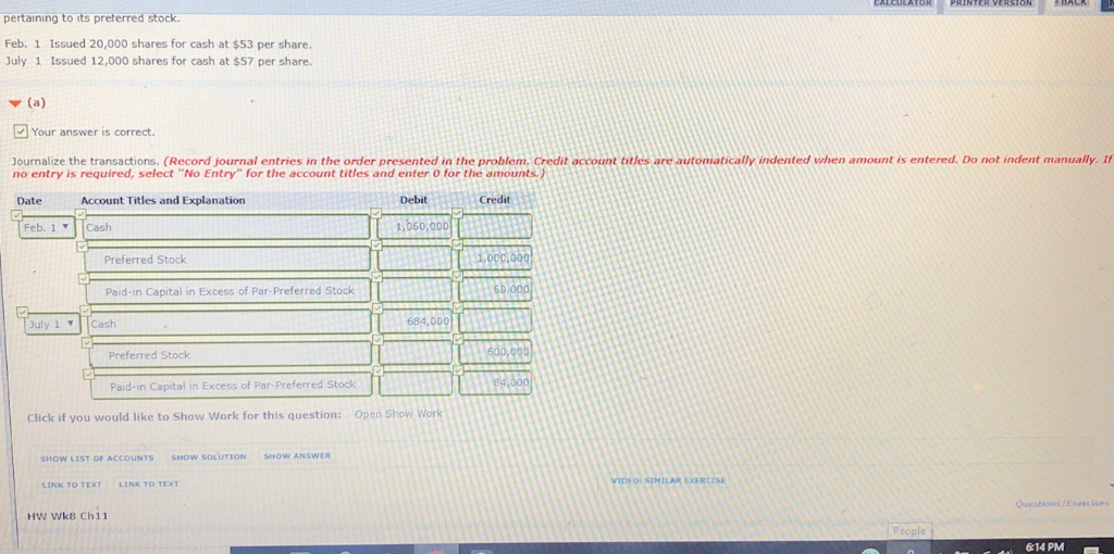 Solved xercise 11-10 (Part Level Submission) Tran | Chegg.com