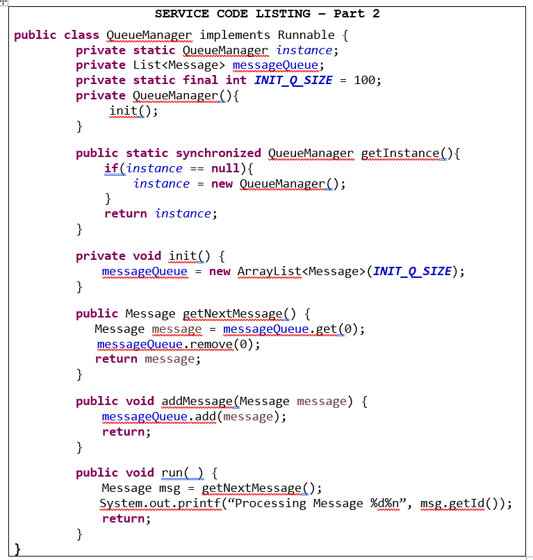 Solved 18. Lines 7 & 8 in Code Listing Part 1, the start() | Chegg.com