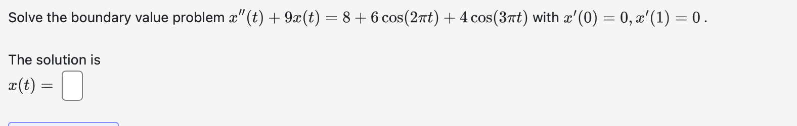 Solved Solve the boundary value problem | Chegg.com