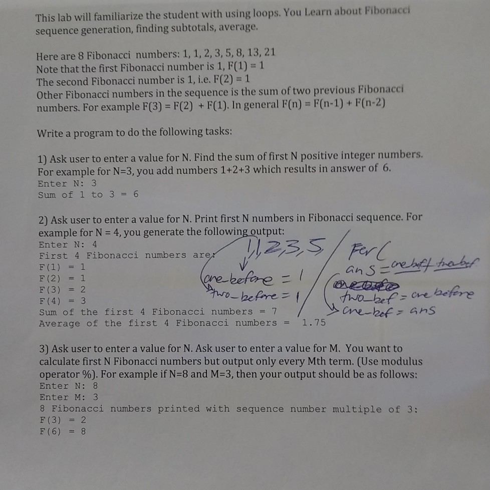 Solved will familiarize the student with using loops. You | Chegg.com