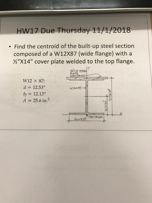 HW17 Due Thursday 11/1/2018 Find the centroid of the | Chegg.com