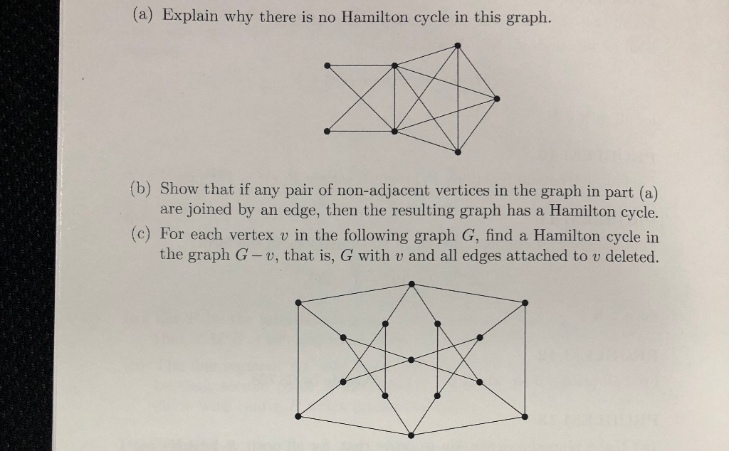 Solved (a) Explain why there is no Hamilton cycle in this | Chegg.com