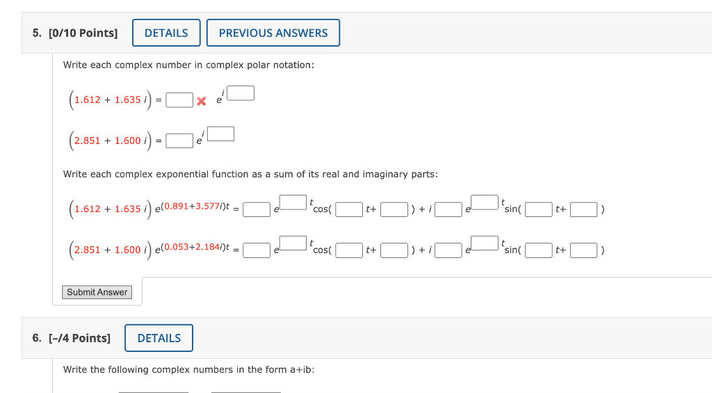 Solved Write each complex number in complex polar notation: | Chegg.com Solved Write each complex number in complex polar notation: | Chegg.com