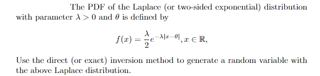 Solved The PDF of the Laplace (or two-sided exponential) | Chegg.com