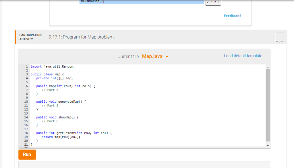 Solved 9.17 Map problem The Map class generates and shows a | Chegg.com