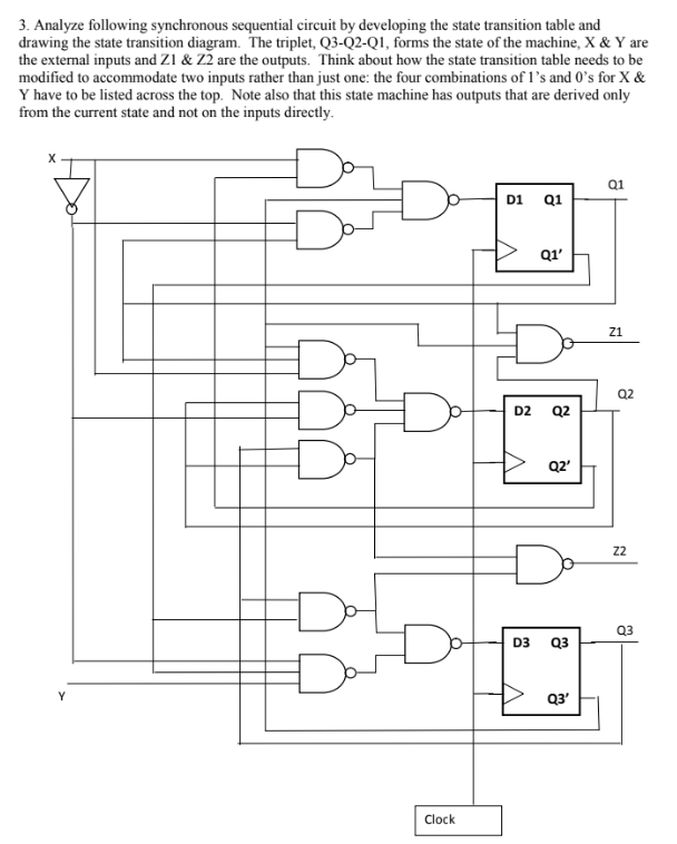 2. Analyze following synchronous sequential circuit | Chegg.com