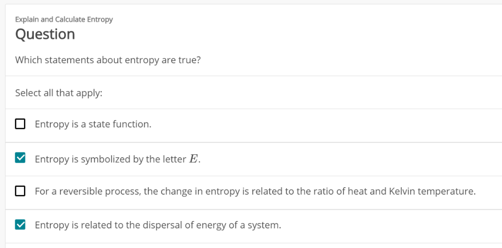 Solved Explain and Calculate Entropy Question Which | Chegg.com Solved Explain and Calculate Entropy Question Which | Chegg.com