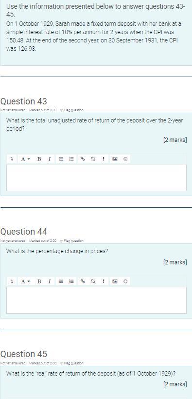 Solved Use the information presented below to answer | Chegg.com