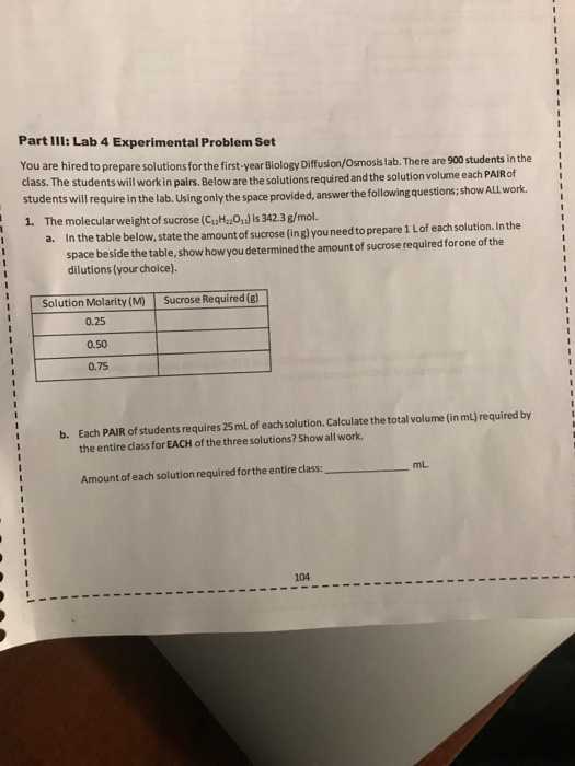 Solved Part Ill: Lab 4 Experimental Problem Set You are | Chegg.com