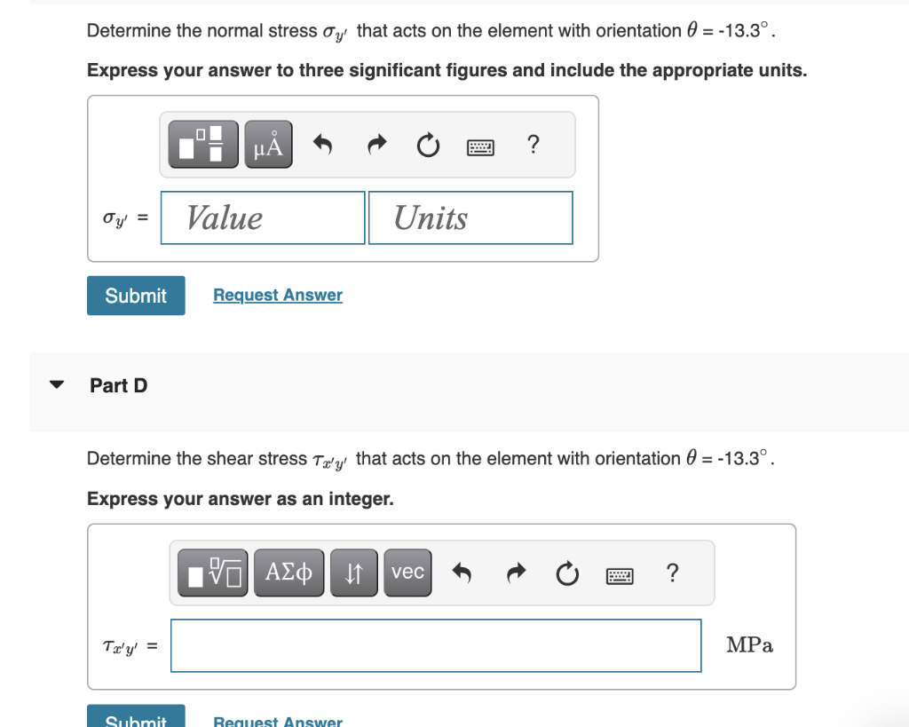 Solved Determine the orientation of principal planes of | Chegg.com
