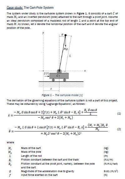 Solved Case study. The Cart-Pole System The system under | Chegg.com