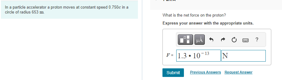 Solved In a particle accelerator a proton moves at constant | Chegg.com
