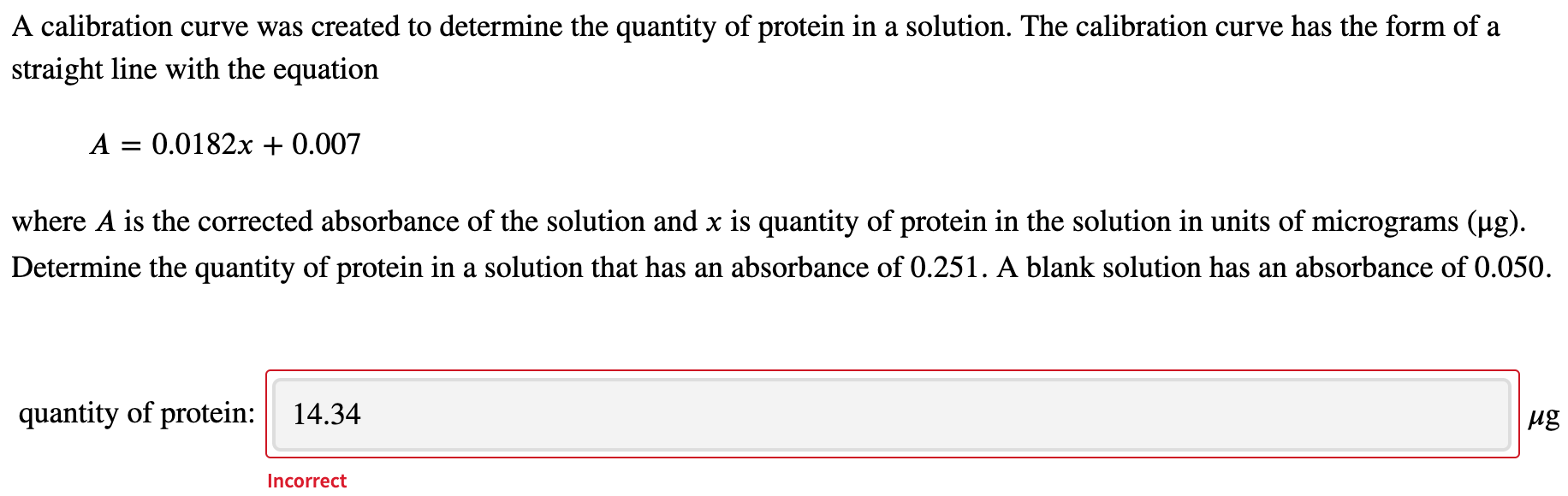 Solved A calibration curve was created to determine the | Chegg.com
