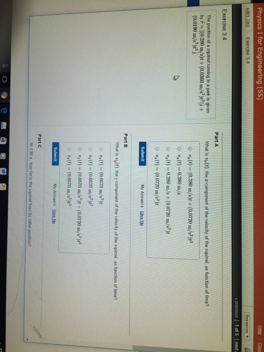 Solved Physics I for Engineering (55) HMB Ch3 Exercise 34 | Chegg.com